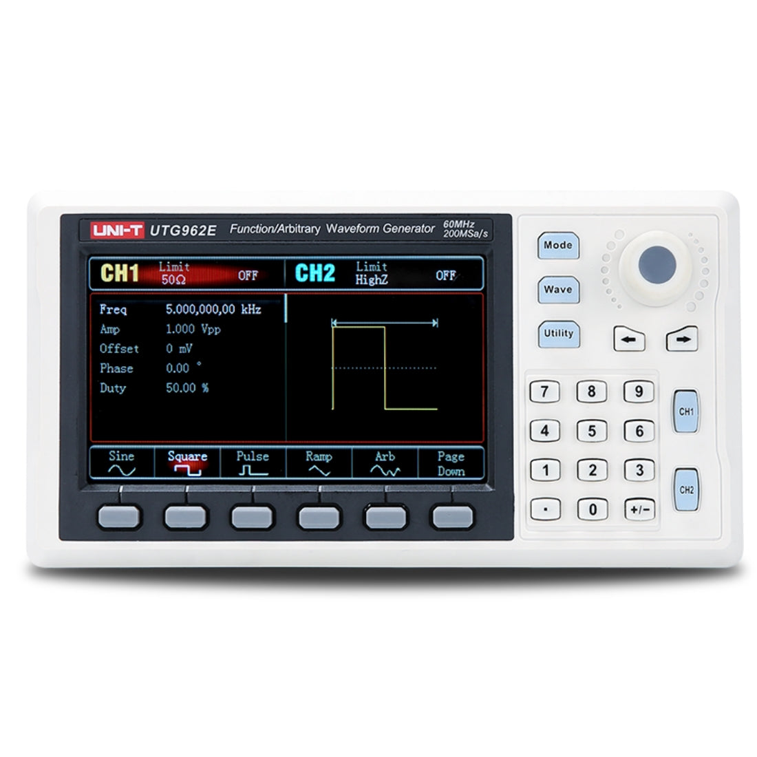 UTG962E Waveform Generator - 60 MHz, Dual Channel | Uni-Trend EU
